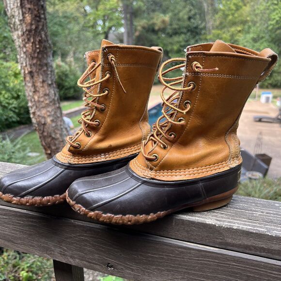 L.L. Bean | Shoes | Vintage Ll Bean 8 Tall Leather Duck Boots Womens 6 ...
